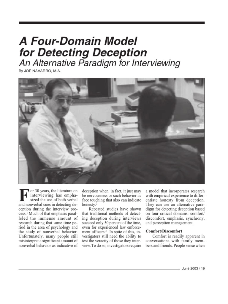 Detecting Deception in Interviews | PDF | Deception | Nonverbal Communication