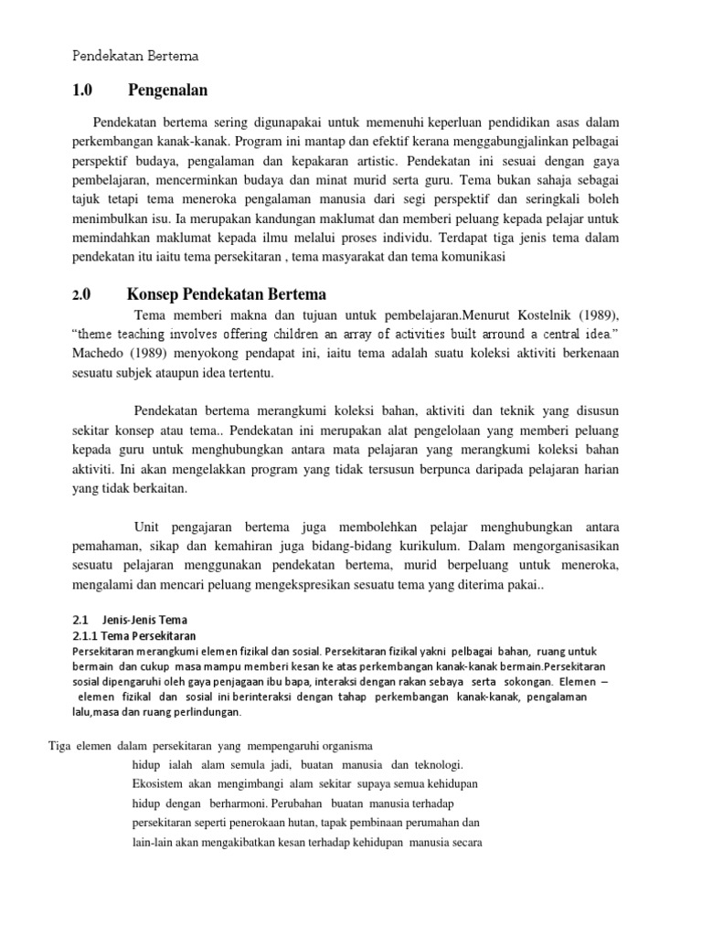 Pendekatan Bertema | PDF