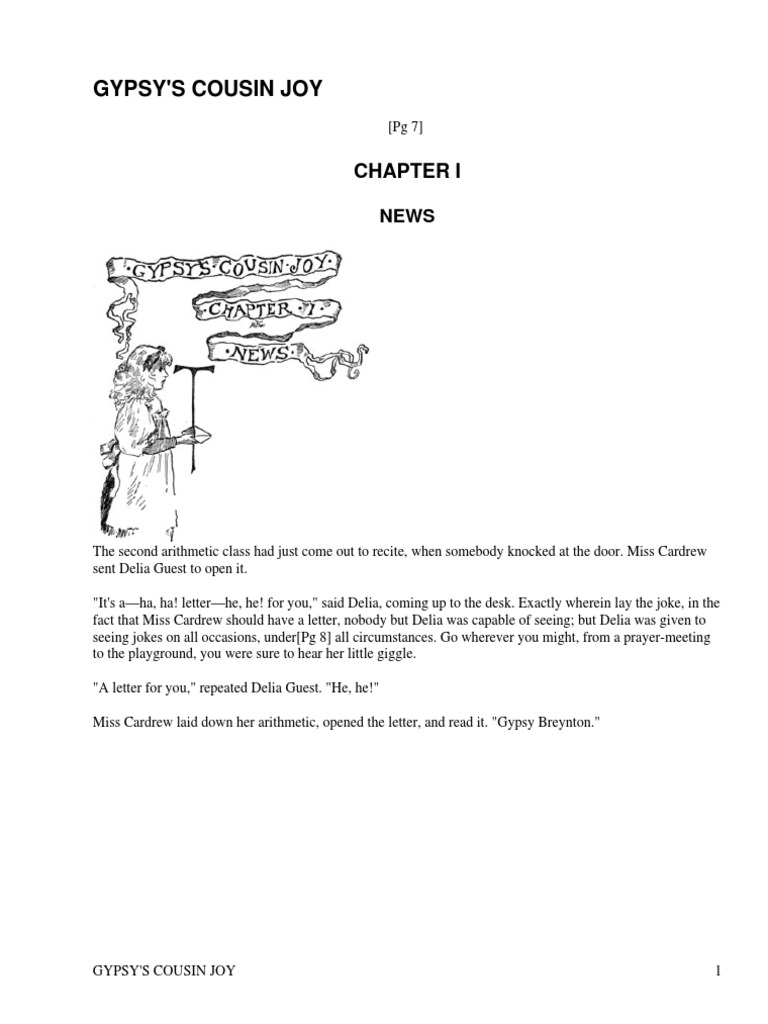 Gypsy's Cousin Joy by Phelps, Elizabeth Stuart, 1844-1911 | PDF | Nature