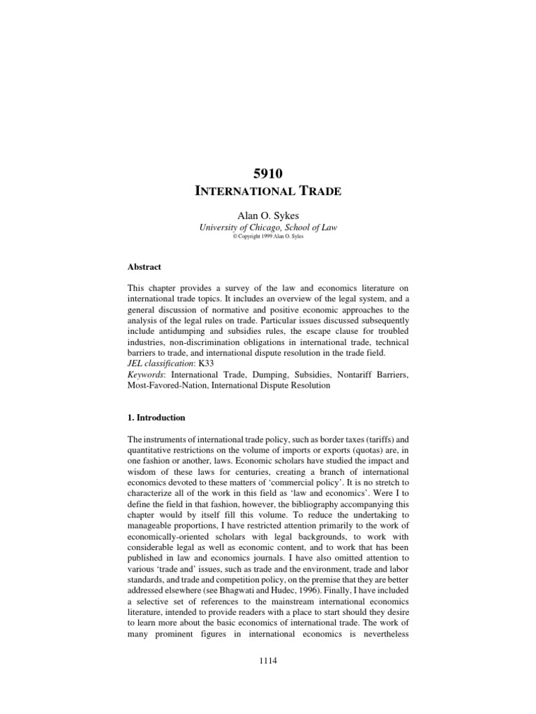 International Trade | PDF | Dumping (Pricing Policy) | World Trade Organization