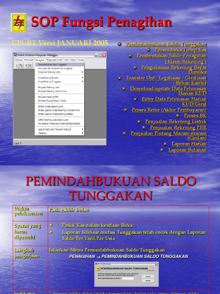 SOP Penagihan dan Pemindahbukuan Saldo | PDF | Pengelolaan Keuangan ...