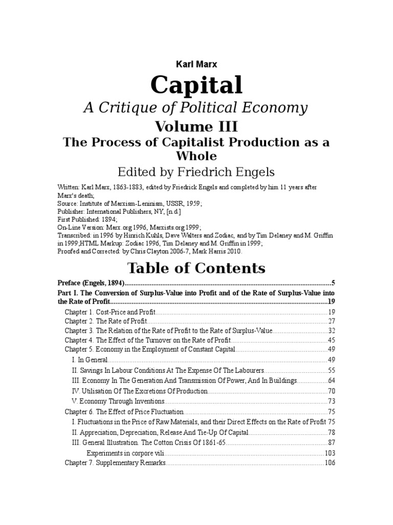 Capital Volume III | PDF | Political Theories | Capitalism
