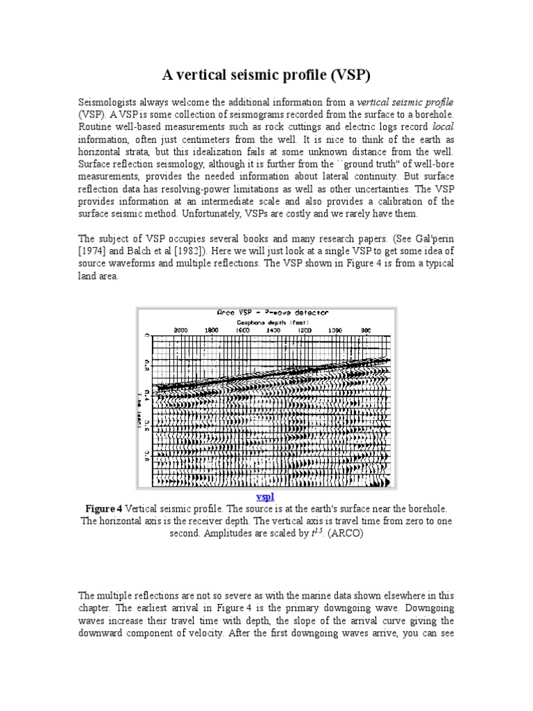 A Vertical Seismic Profile | Reflection Seismology | Seismology