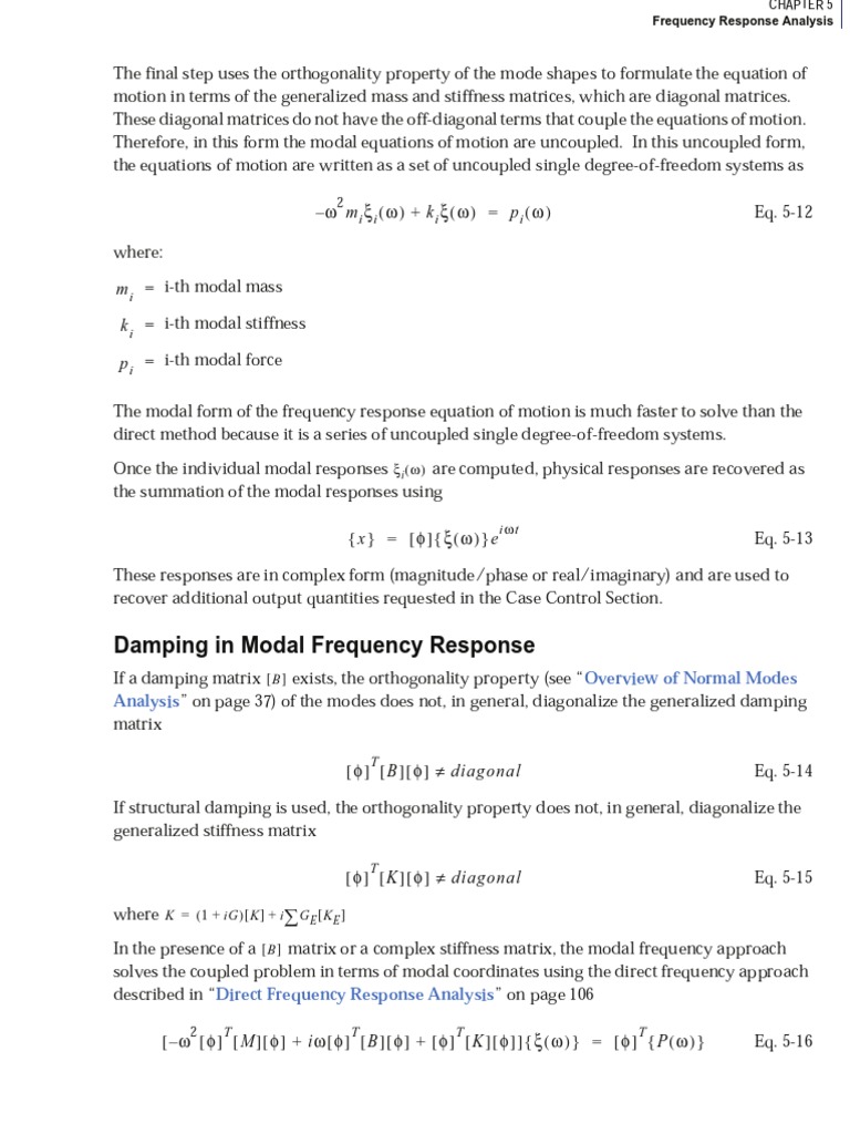 Overview of Normal Modes Analysis: Damping in Modal Frequency Response ...