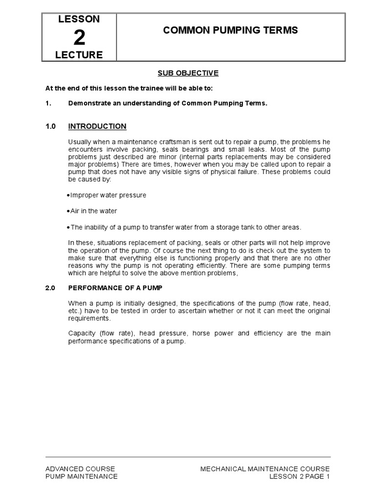 Understanding Common Pumping Terms: A Comprehensive Guide to ...