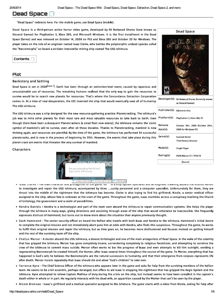 Dead Space - The Dead Space Wikia | PDF | Language Arts & Discipline ...