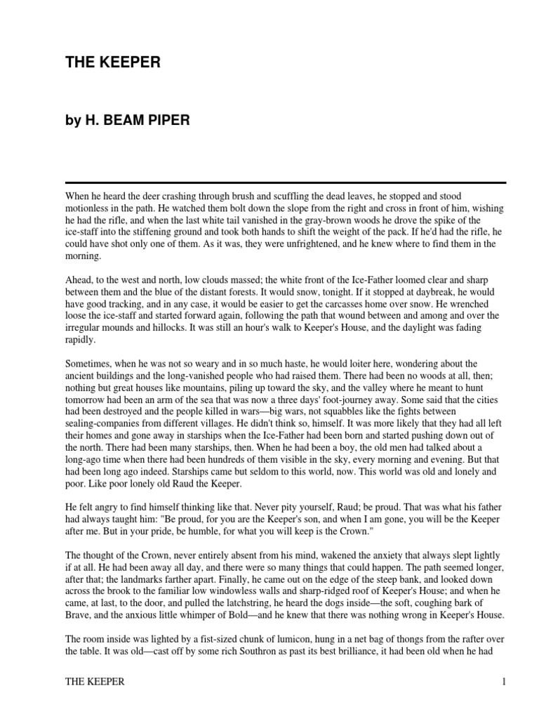 The Keeper by Piper, H. Beam, 1904-1964 | Download Free PDF | Rifle ...