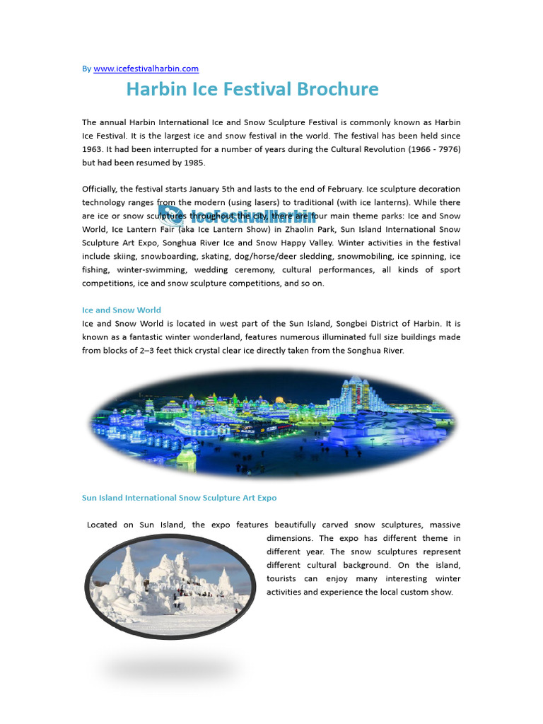 Harbin Ice Festival Brochure | PDF | Resort | Workweek And Weekend