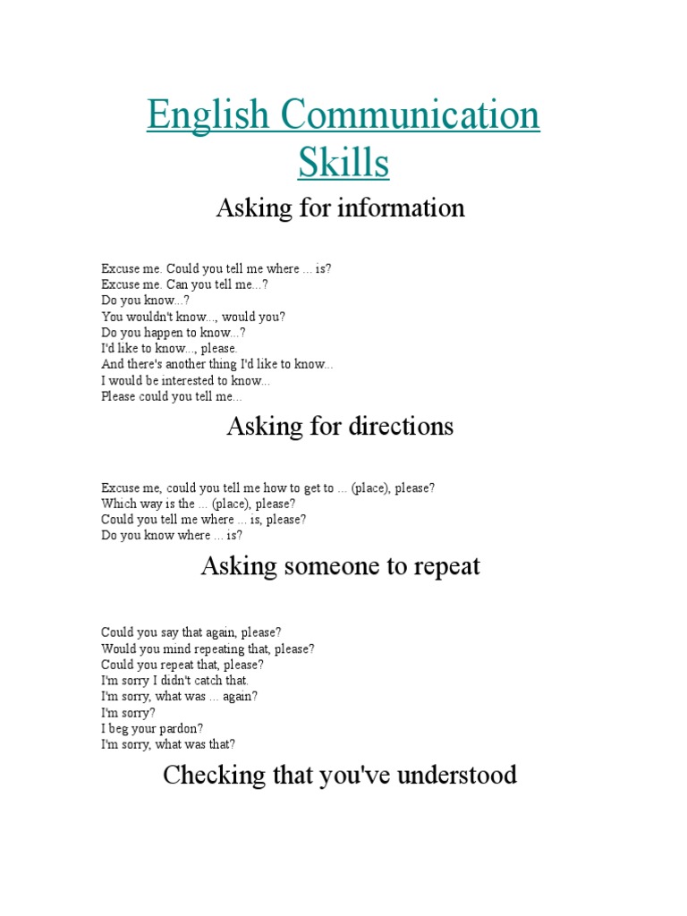 English Communication Skills | PDF English Communication Skills | PDF