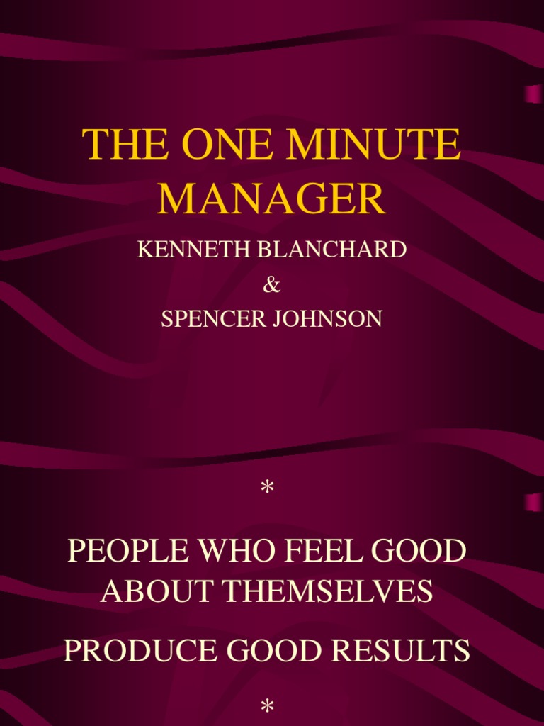 The One Minute Manager | PDF