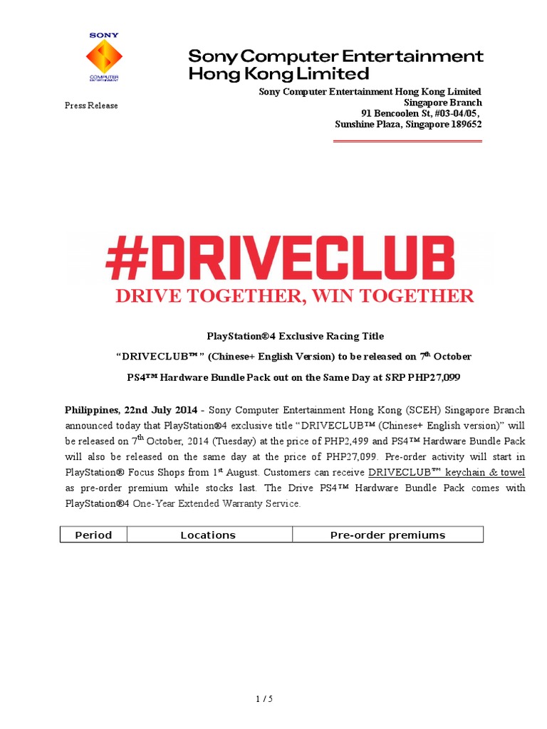 Drive Together, Win Together | PDF | Electronic Publishing | Sony