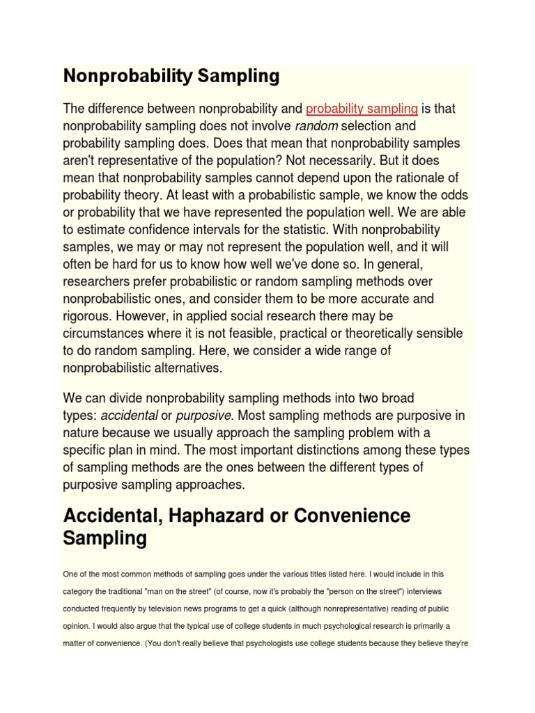 Nonprobability Sampling | PDF | Sampling (Statistics) | Survey Methodology