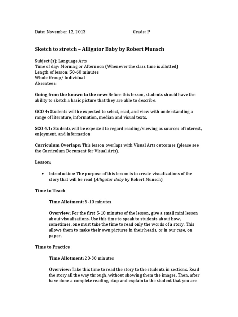 Sketch To Stretch | PDF | Curriculum | Reading (Process)