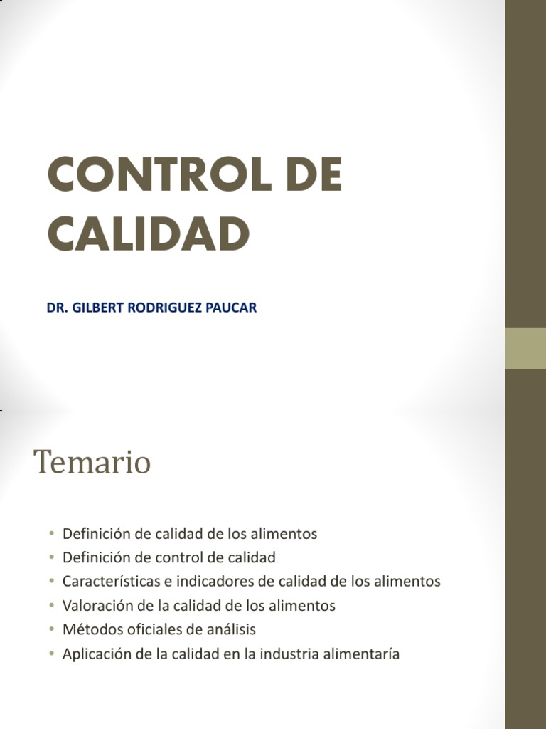 1 Control de Calidad Definicion 2014 | PDF