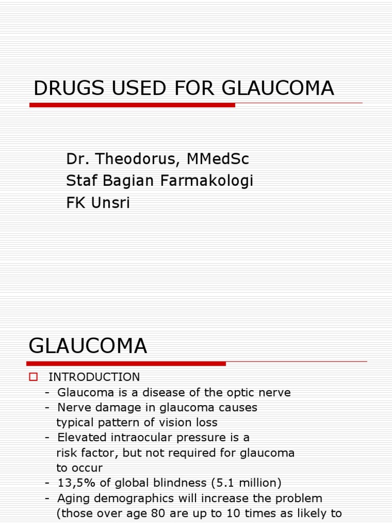 Glaucoma Treatment Drug Overview | PDF | Glaucoma | Pharmacology