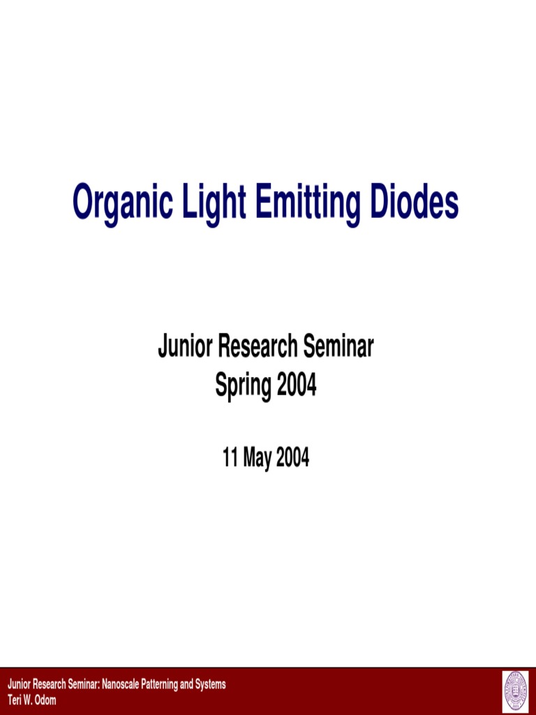 Understanding Organic Light Emitting Diodes | PDF | Oled | Liquid ...