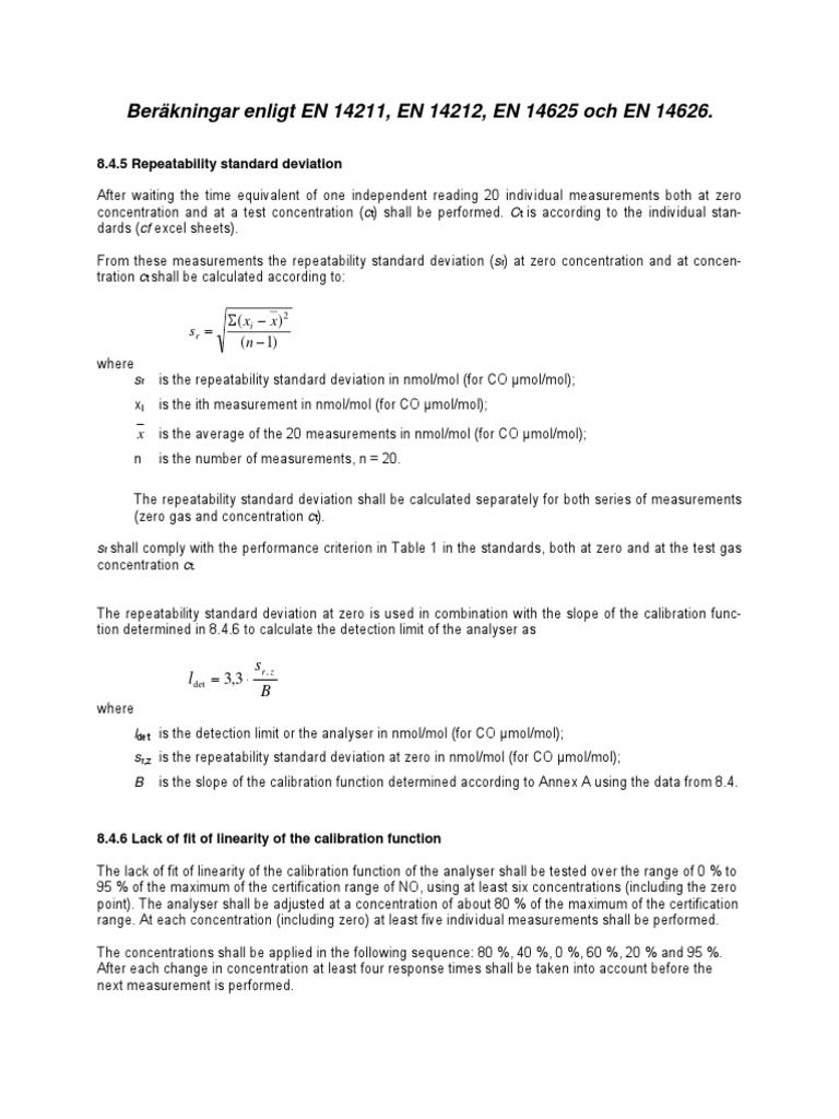Repeatability Standard Deviation | PDF | Calibration | Regression Analysis