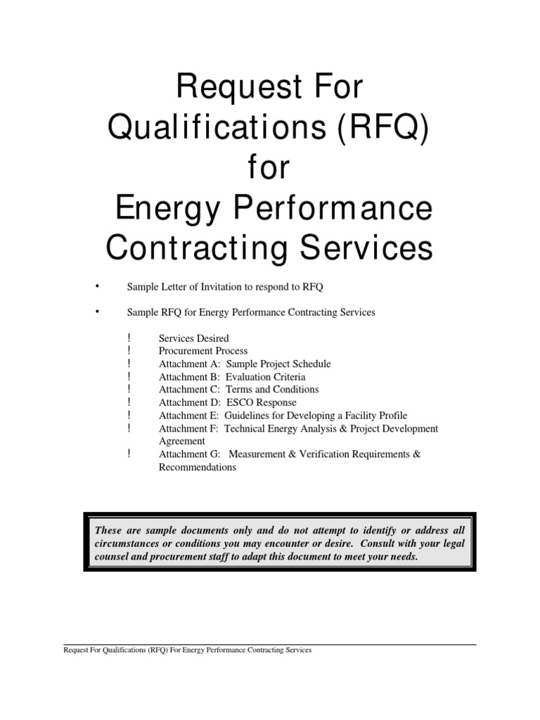 Request For ESCO Contract PDF | PDF | Project Management | Contractual Term