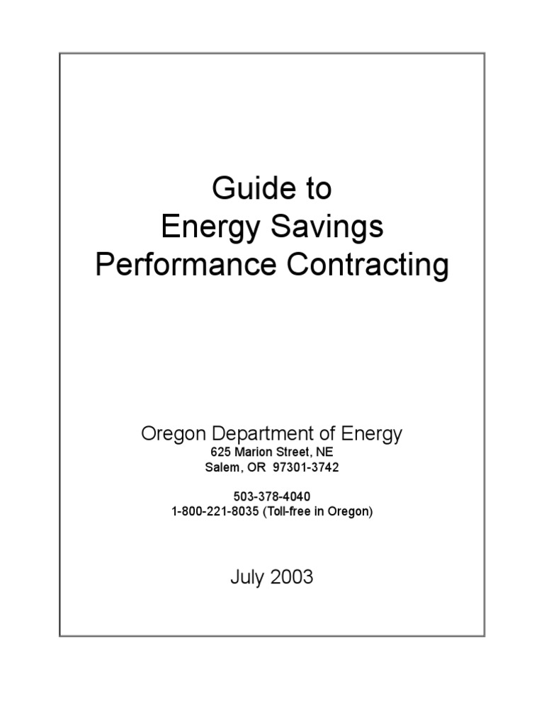 Energy Savings Performance Contracting Guide | PDF | Energy Economics ...