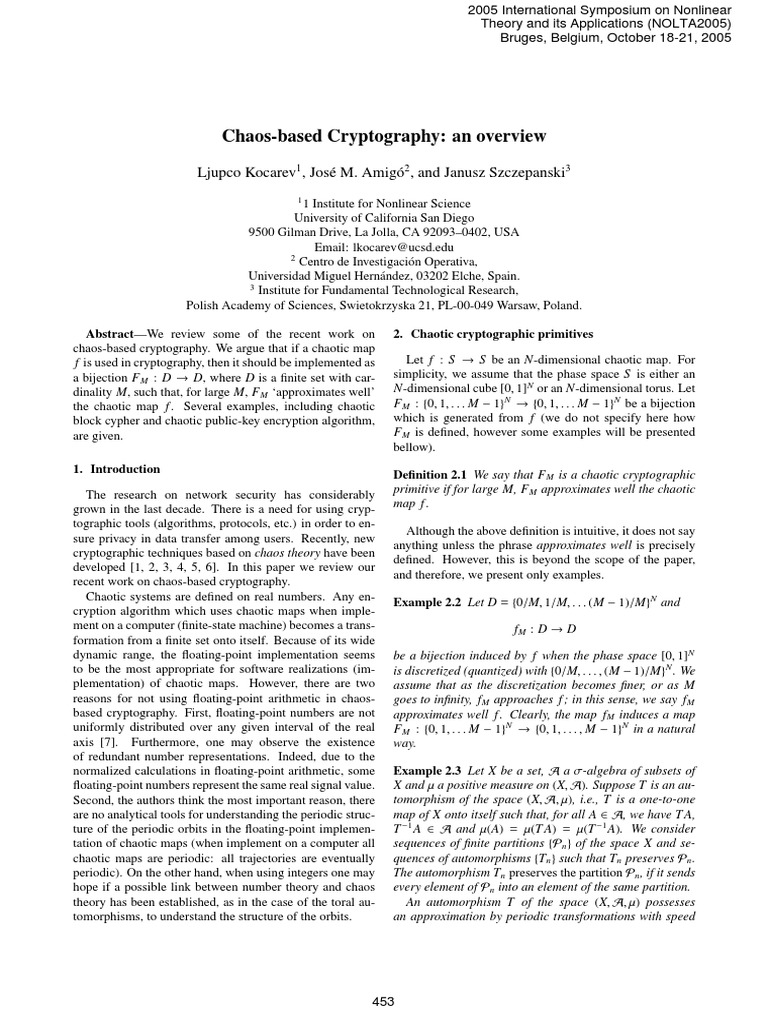 Encryption | PDF | Cryptography | Chaos Theory