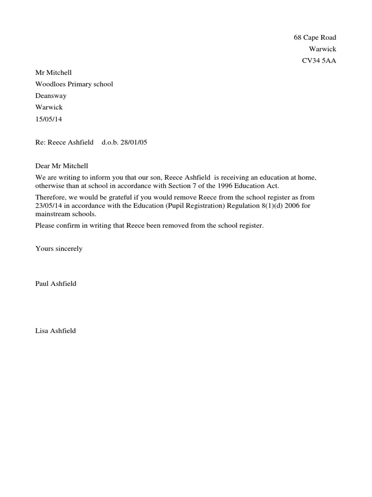 Dereg Letter England | PDF