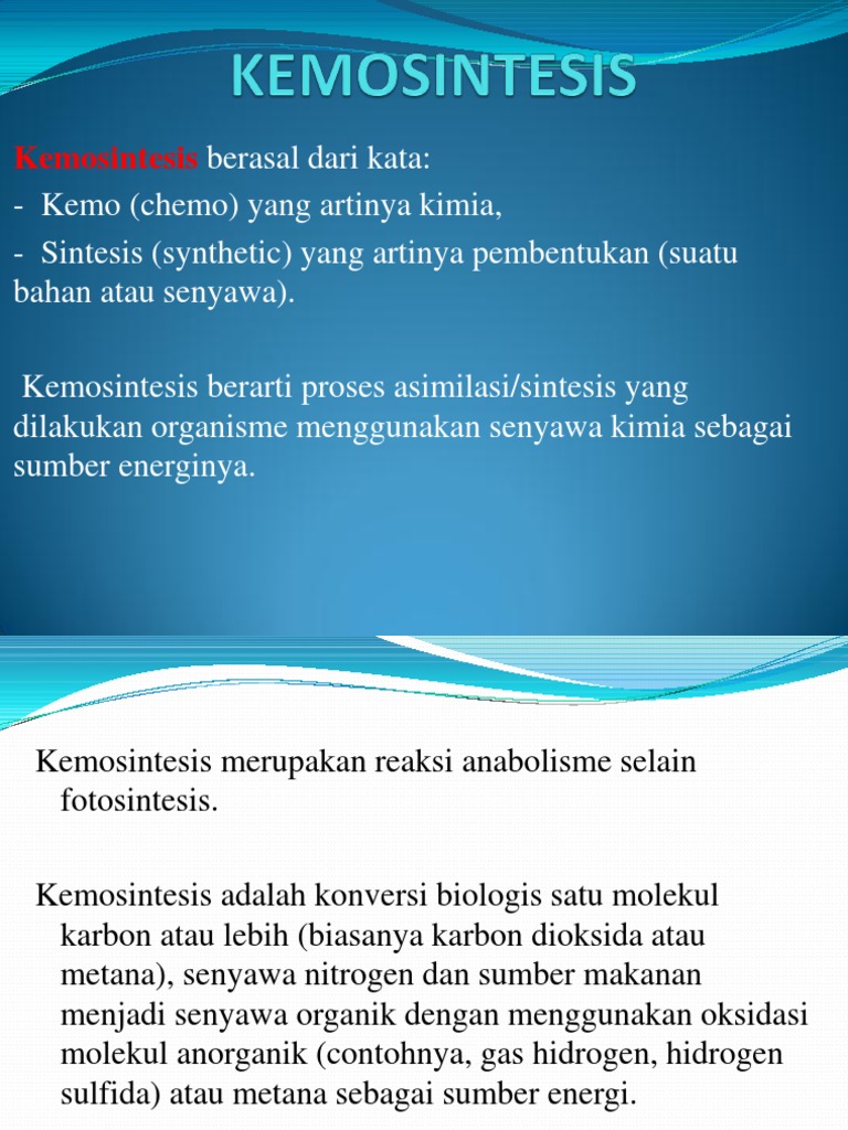 KEMOSINTESIS | PDF