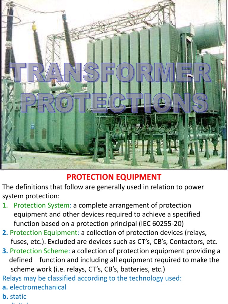Transformer Protection Final | PDF | Relay | Electric Arc