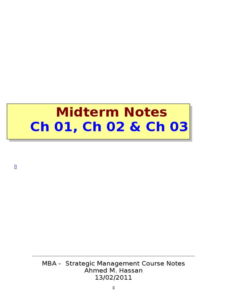 Str. Management - Part (I) | Download Free PDF | Business