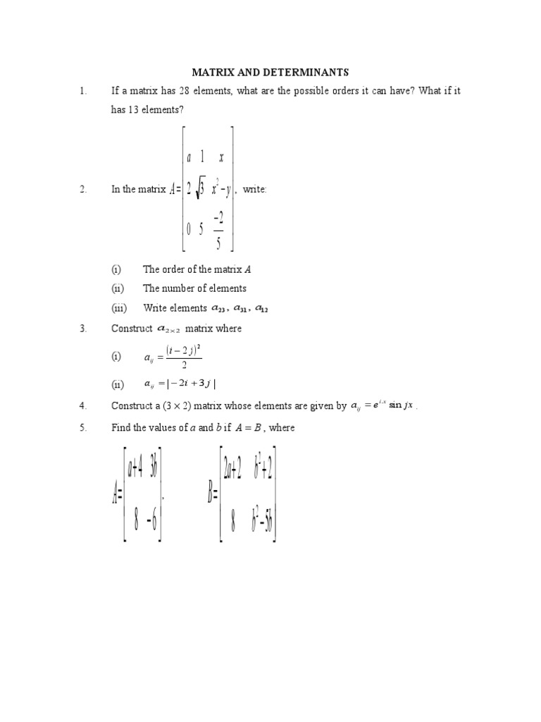 3.3 Exercise | PDF | Determinant | Matrix (Mathematics)
