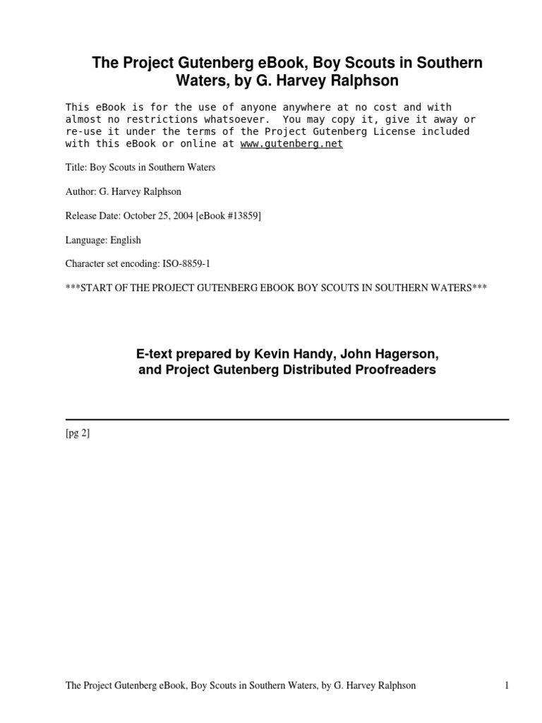 Boy Scouts in Southern Waters by Ralphson, G. Harvey (George Harvey ...