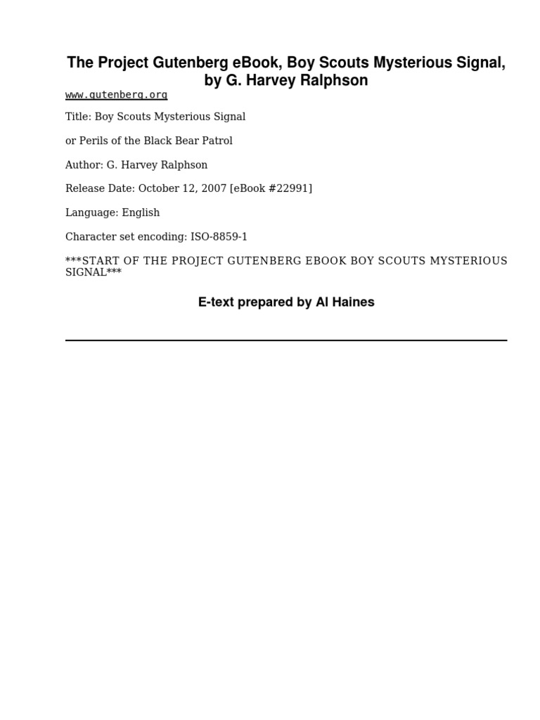 Boy Scouts Mysterious Signal or Perils of The Black Bear Patrol by ...