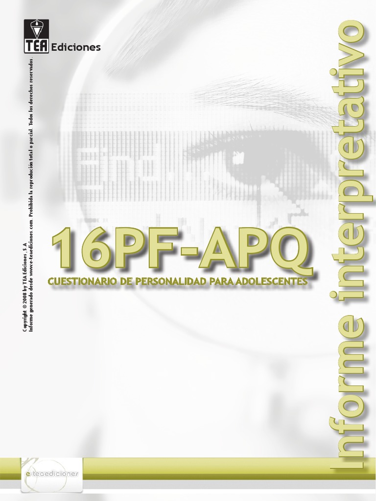 16pf Apq | PDF | Validez (Estadísticas) | Cuestionario