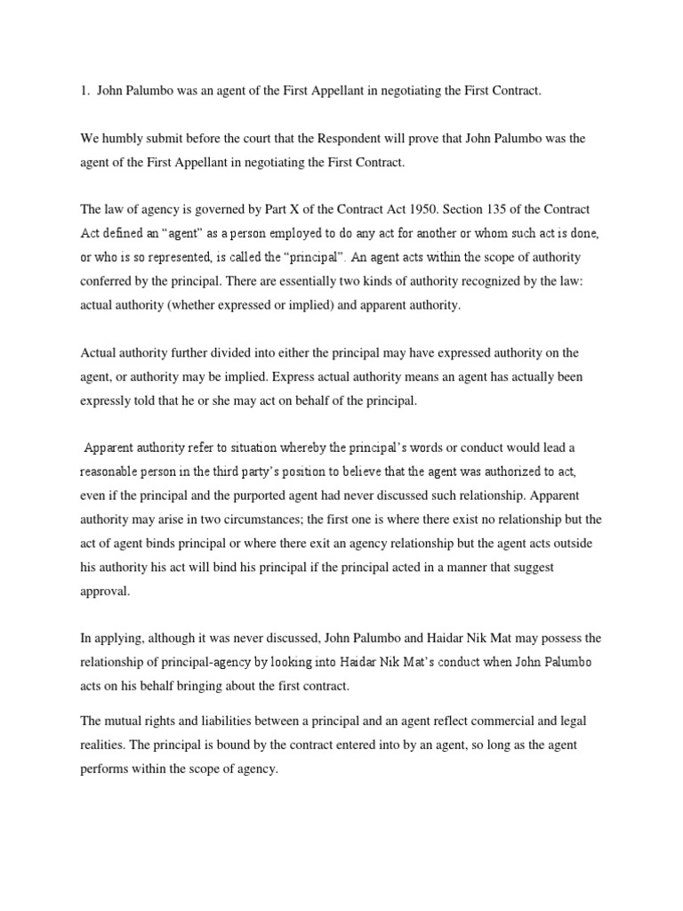 Written Submission | PDF | Law Of Agency | Public Law