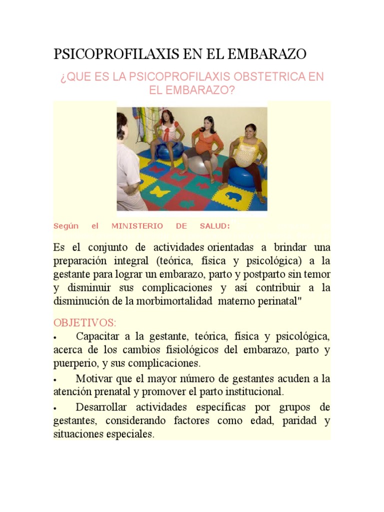 Psicoprofilaxis en El Embarazo | PDF | Parto | El embarazo