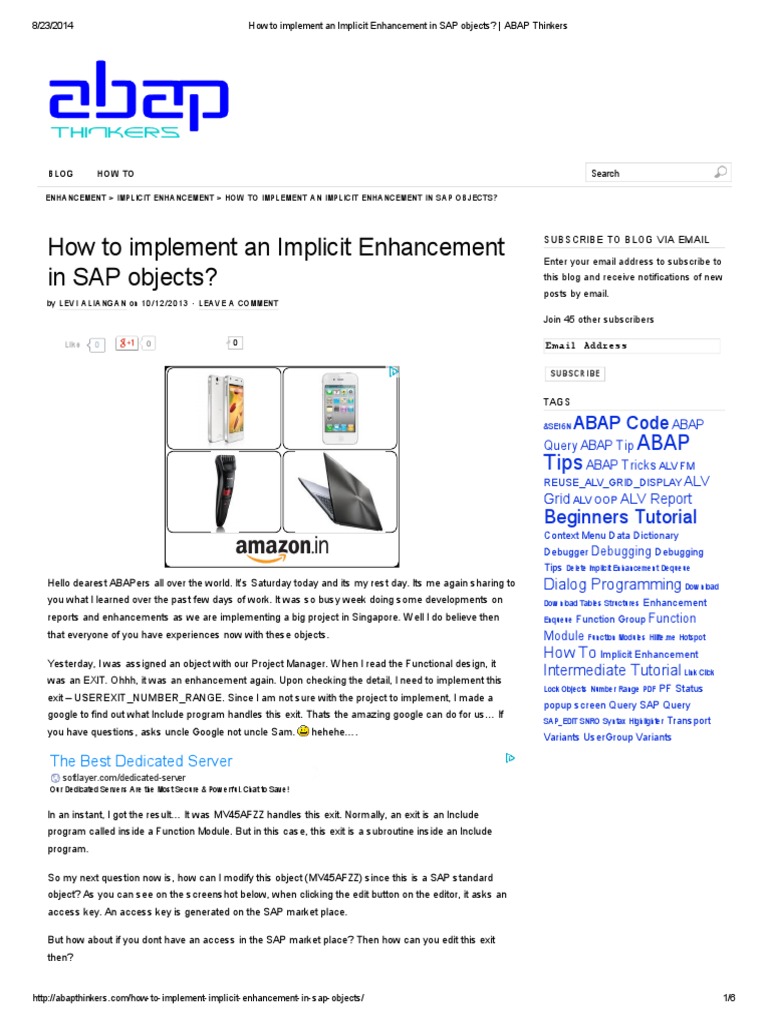How To Implement An Implicit Enhancement in SAP Objects - ABAP Thinkers ... How To Implement An Implicit Enhancement in SAP Objects - ABAP Thinkers ...