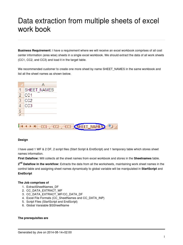 Reading Multiple Sheets of A Xls File in Bods | PDF | Microsoft Excel | Sql