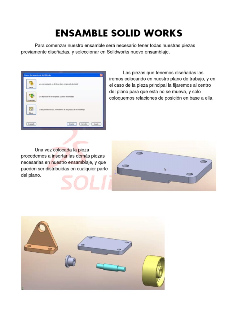 Ensamble en SolidWorks: Guía Práctica | PDF