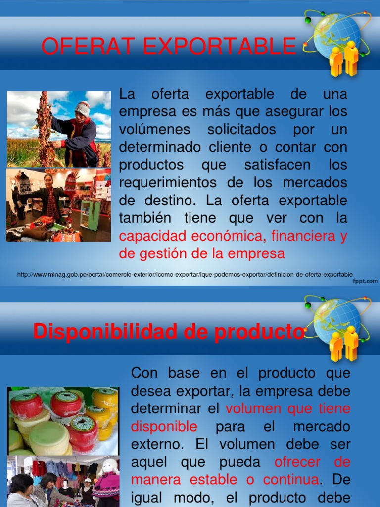 Oferta Exportable: Claves y Ejemplos | PDF | Mercado (economía ...