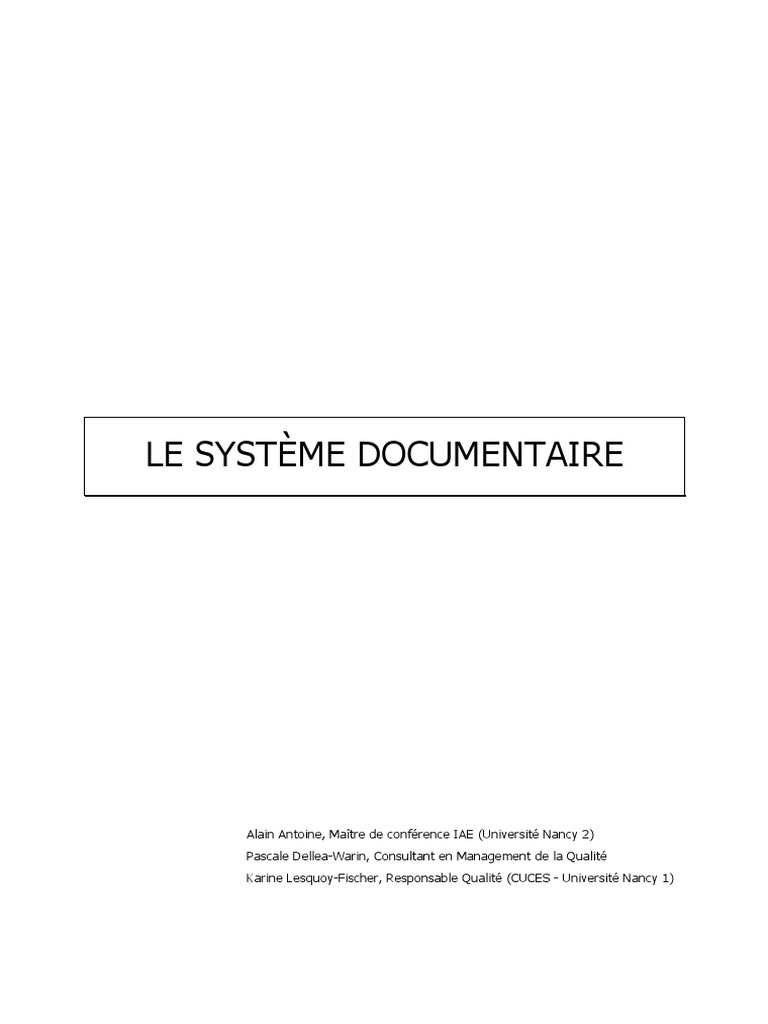 Systeme Documentaire | PDF