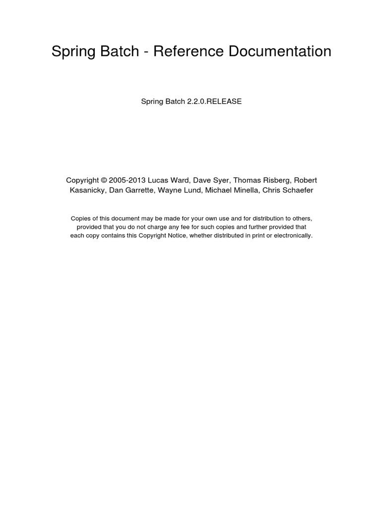 Spring Batch Docs Pdf Parameter Computer Programming Database Transaction