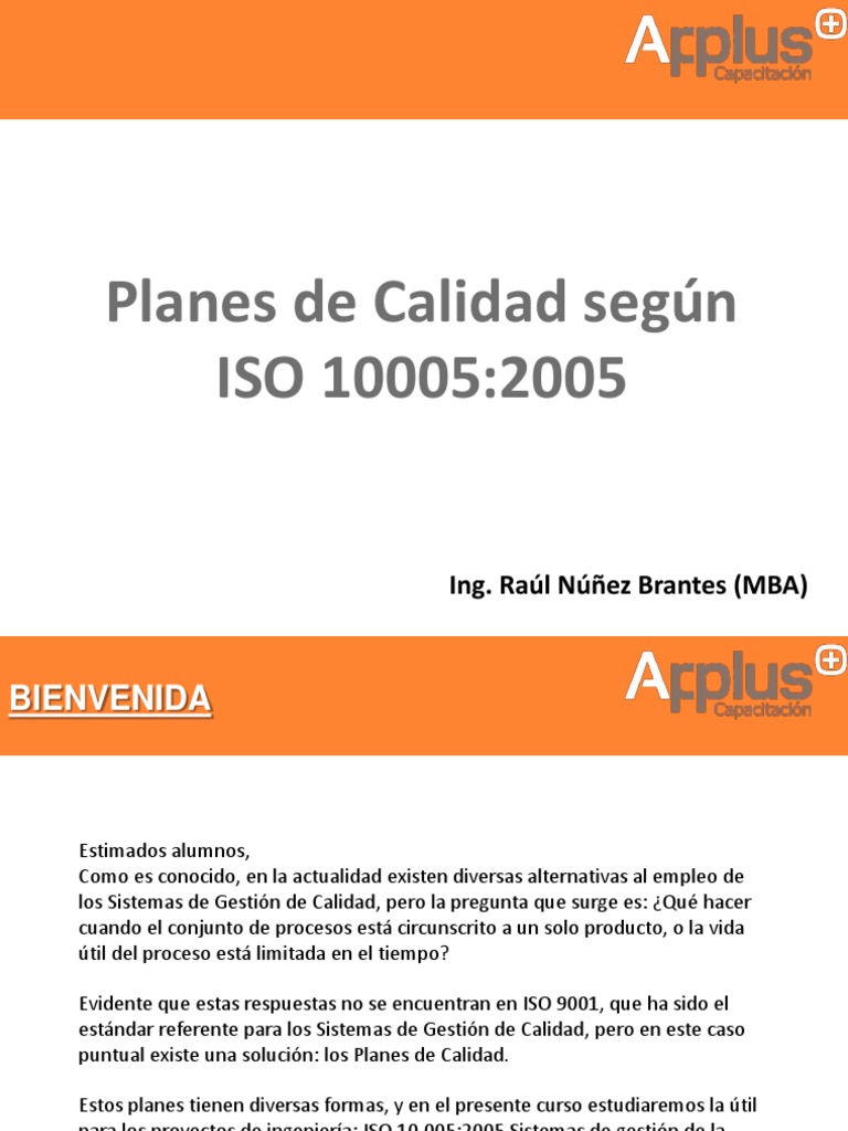PLANES DE CALIDAD SEGUN ISO 10005-2005.pdf | Calidad (comercial) | Organización internacional ...
