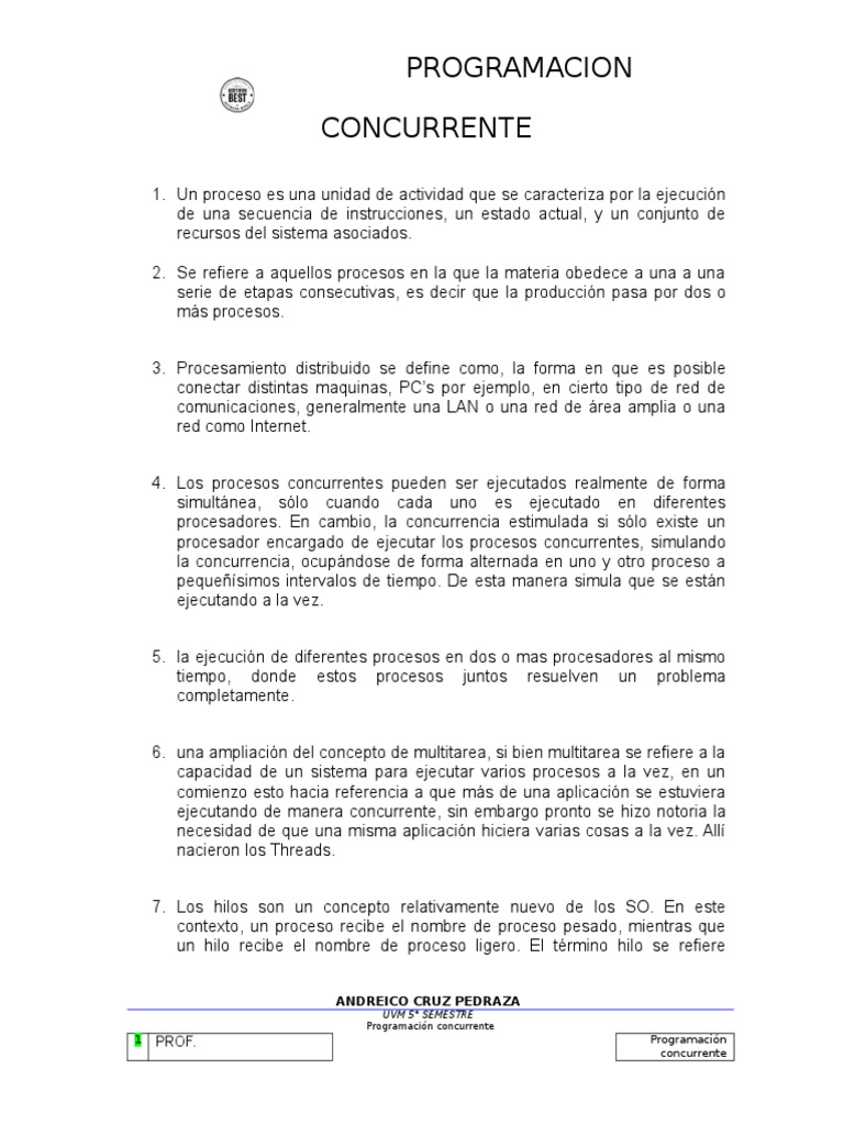 Introducción a la Programación Concurrente | PDF | Informática