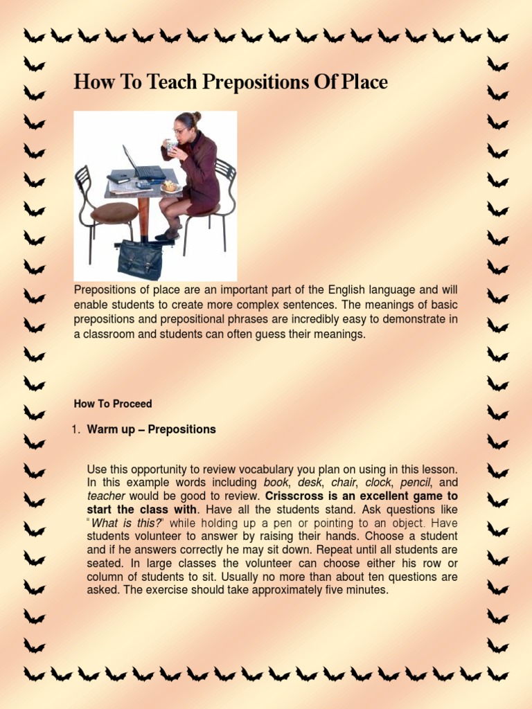 How To Teach Prepositions of Place | PDF | Preposition And Postposition ...