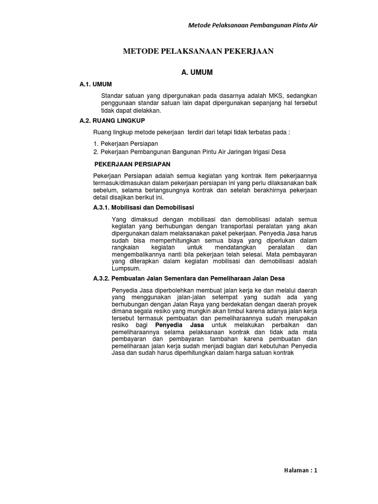 Metode Pekerjaan | PDF