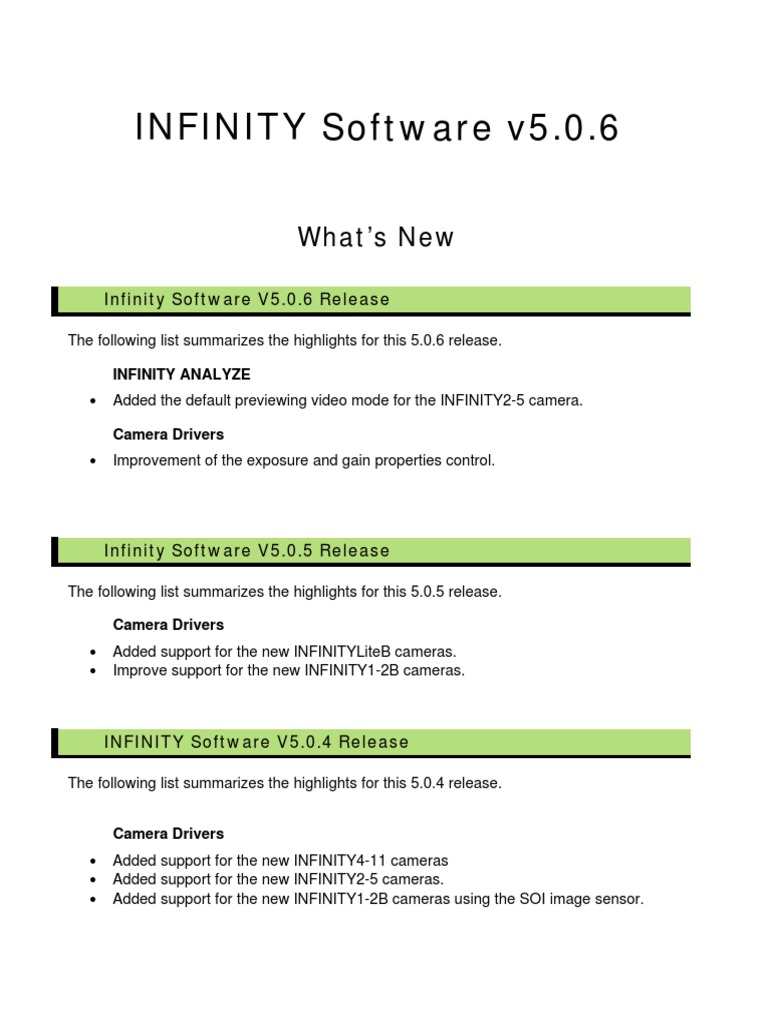Infinity Software Release Notes v5.0.6: An Overview of New Features and ...