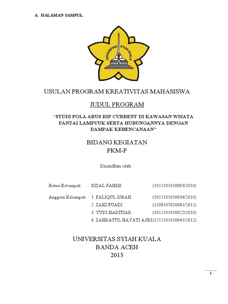 PKM-P Dikti 2013 "Studi Pola Arus Rip Current Di Kawasan Wisata Pantai ...