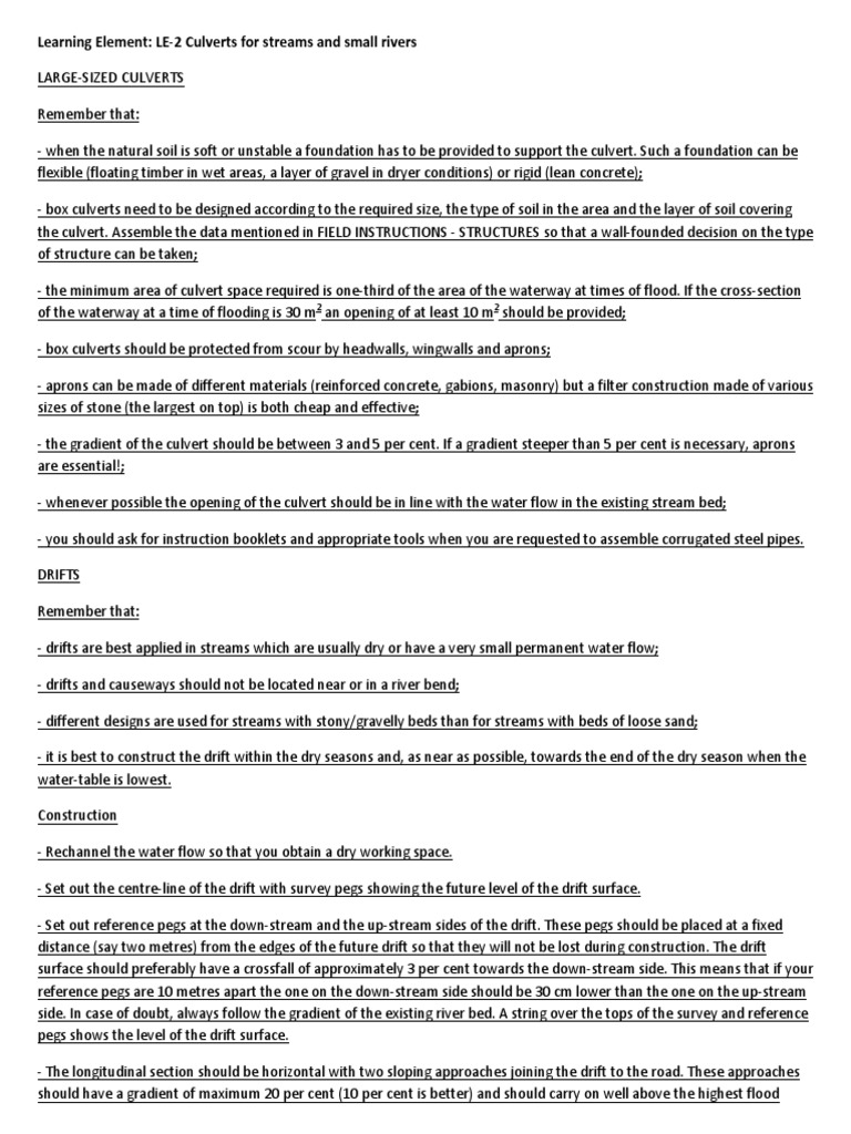 3 Culvert Design | PDF | Foundation (Engineering) | Concrete