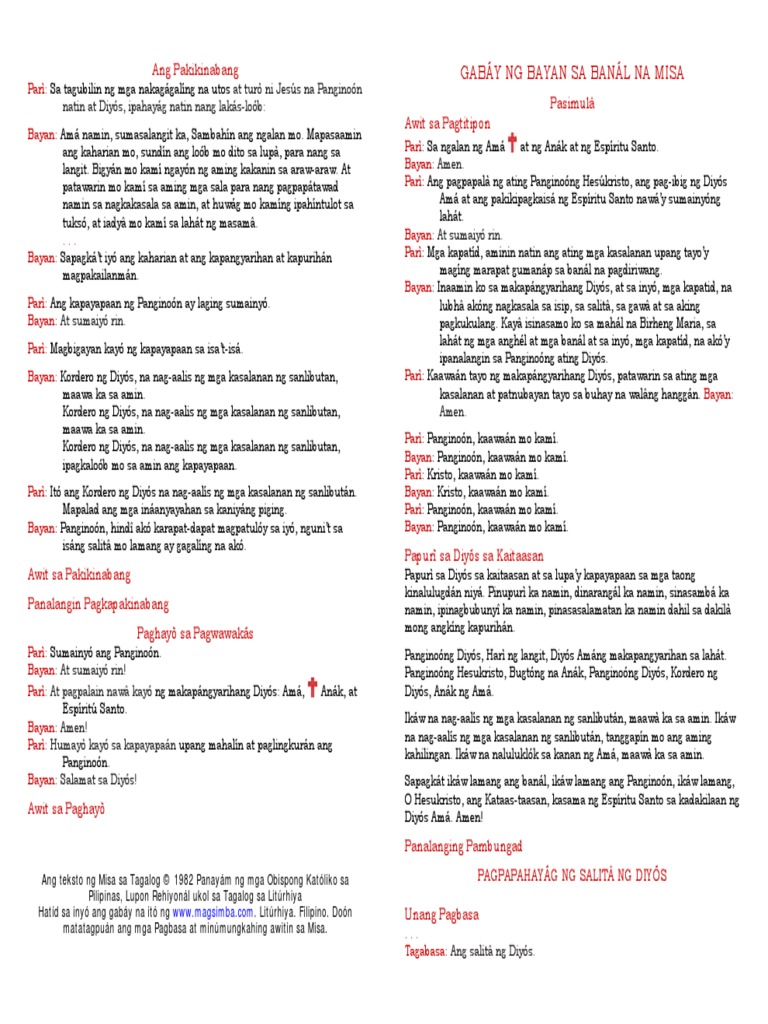 Gabay NG Bayan Sa Misa | PDF