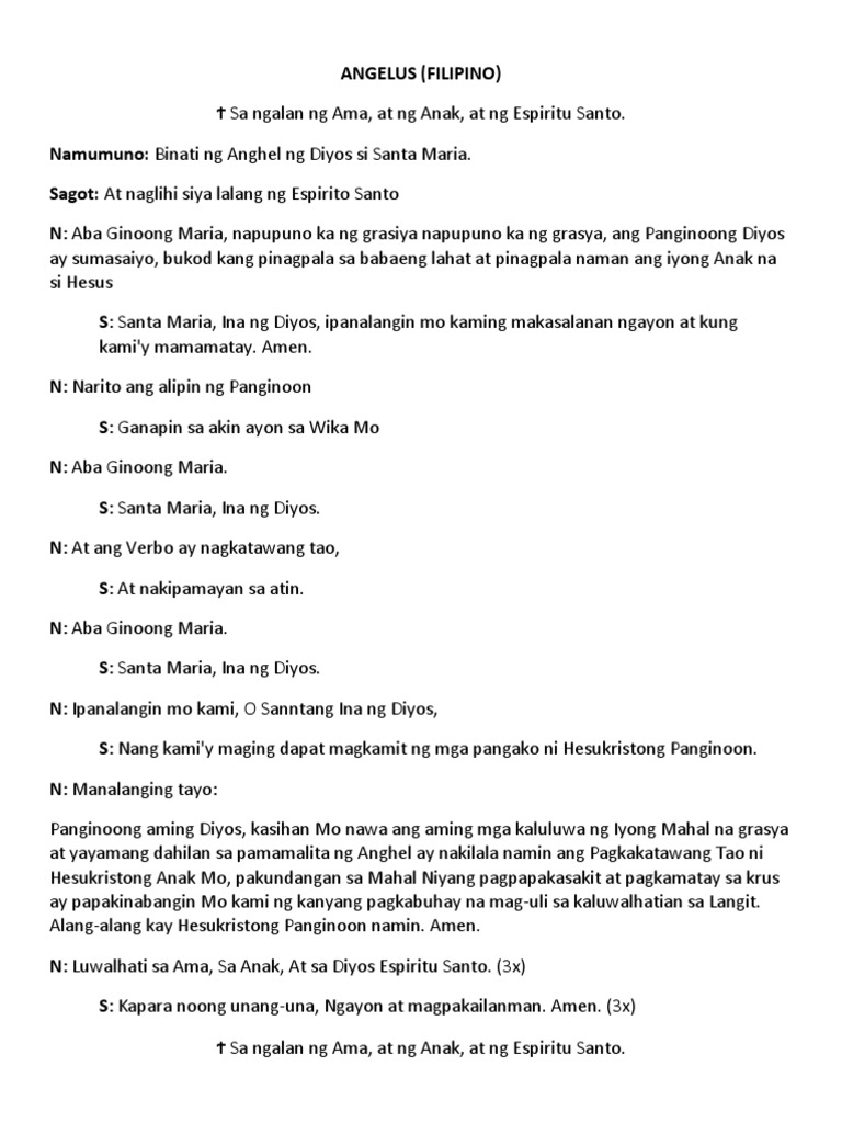 Angelus Filipino | PDF