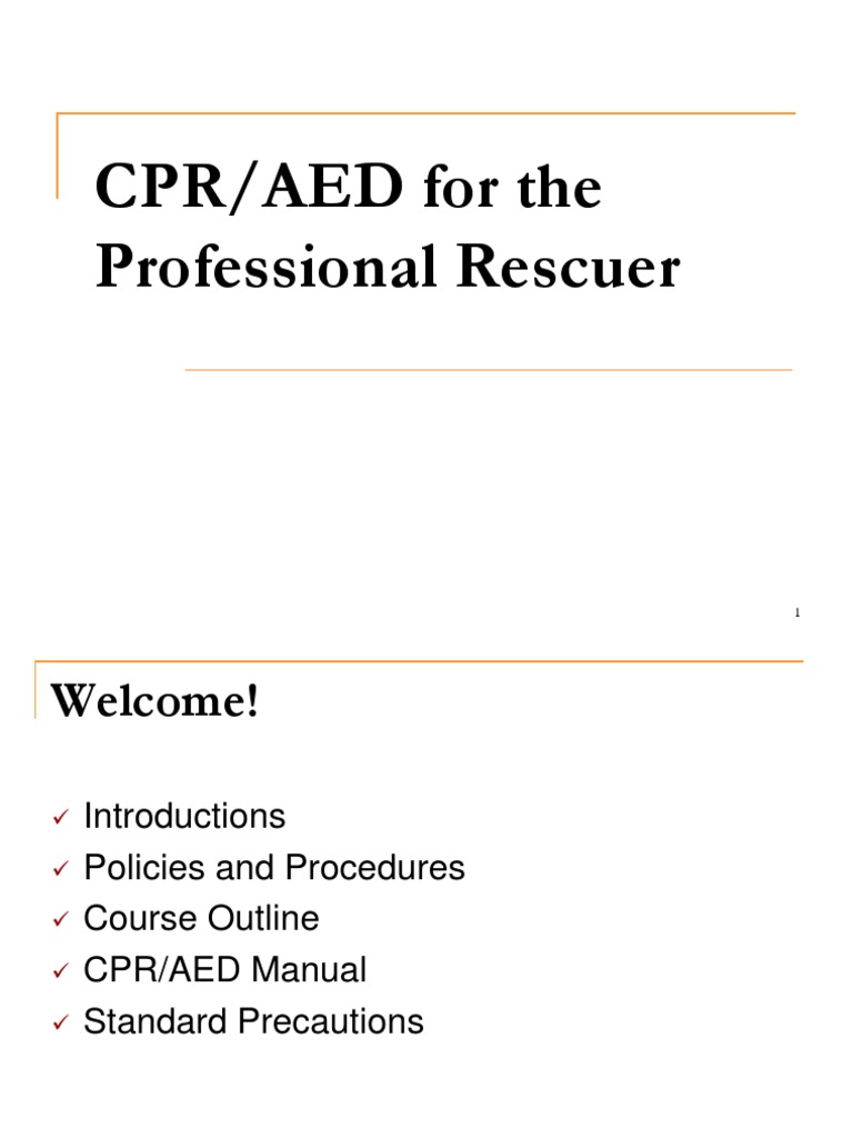 CPR/AED For The Professional Rescuer | PDF | Cardiopulmonary ...
